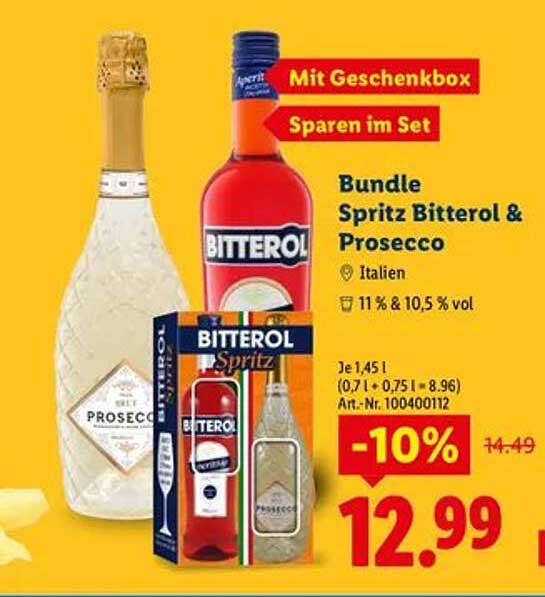 Bundle Spritz Bitterol & Prosecco Angebot bei Lidl - ProspektGuru.de