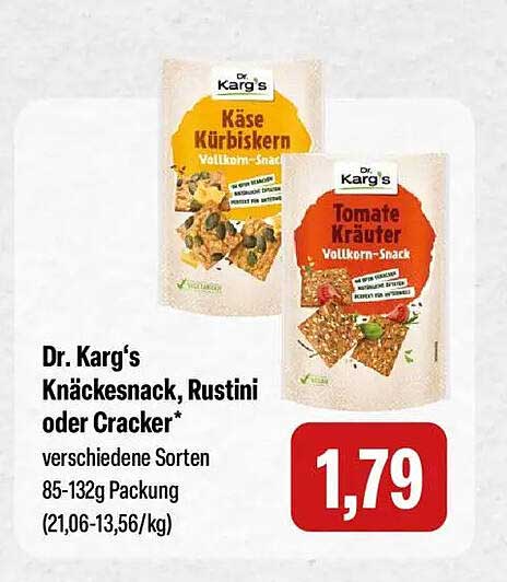 Dr. Karg's Knäckesnack, Rustini Oder Cracker* Verschiedene Sorten 85 ...