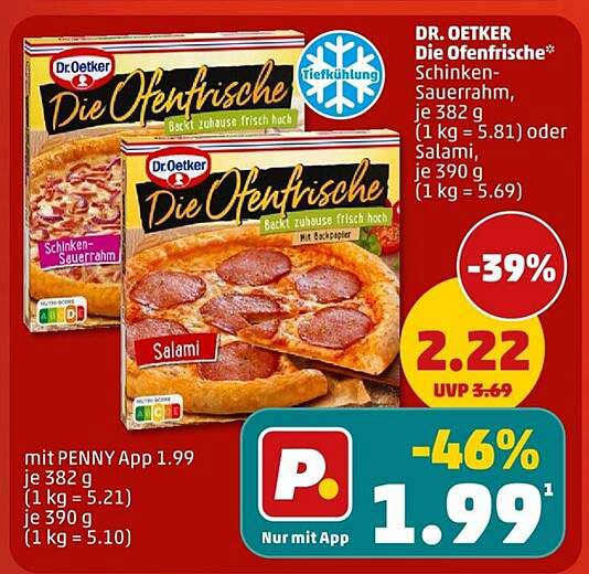Dr. Oetker Die Ofenfrische* Schinken-Sauerrahm, Je 382 G Oder Salami ...