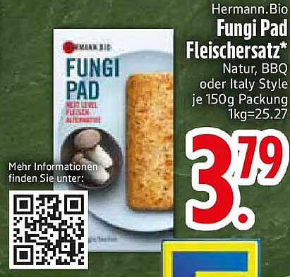 Fungi Pad Fleischersatz* Natur, Bbq Oder Italy Style Je 150G Packung ...