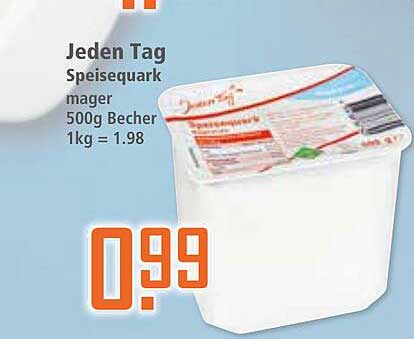 Jeden Tag Speisequark Mager 500G Becher Angebot bei K+K Klaas & Kock ...