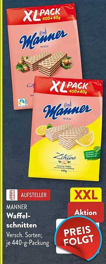 Manner Waffel-Schnitten Versch. Sorten; Je 440-G-Packung Angebot bei ...