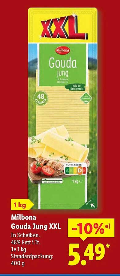 Milbona Gouda Jung Xxl Angebot bei Lidl - ProspektGuru.de