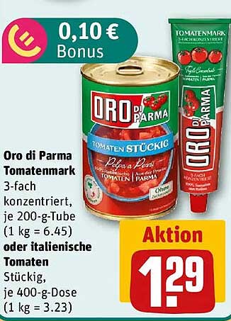 Oro Di Parma Tomatenmark 3-Fach Konzentriert, Je 200-G-Tube (1 Kg = 6. ...