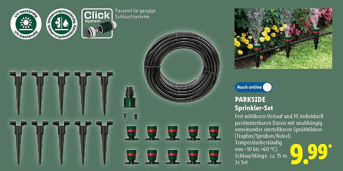 Parkside Sprinkler-Set Angebot bei Lidl - ProspektGuru.de