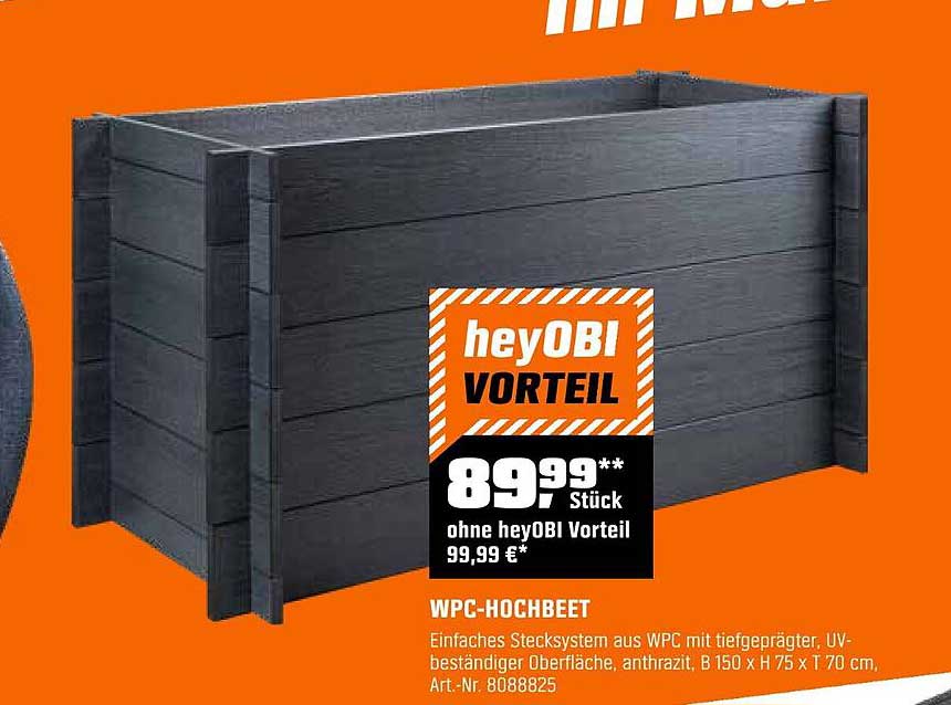 Wpc-Hochbeet Angebot bei OBI - ProspektGuru.de