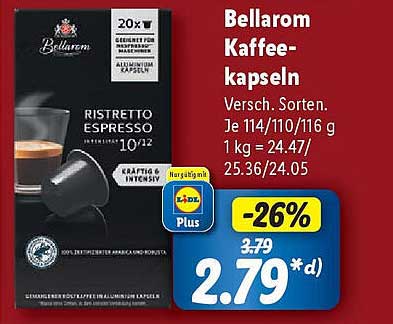 Bellarom Kaffee-Kapseln Angebot bei Lidl