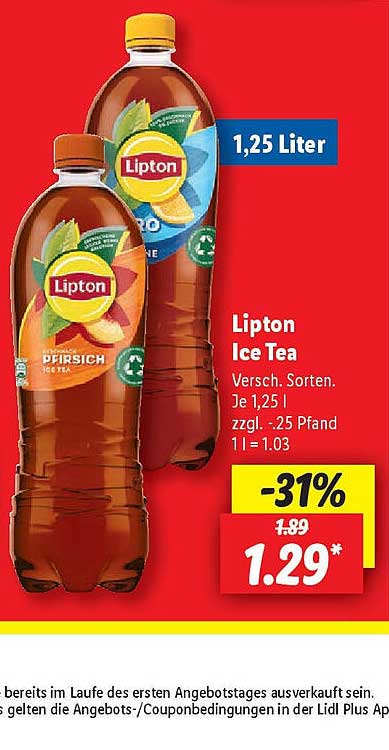Lipton Ice Tea Angebot bei Lidl