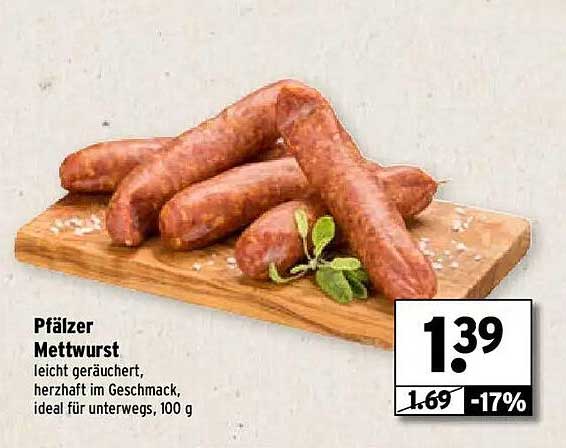 Pfälzer Mettwurst, 100 G Angebot bei Wasgau - ProspektGuru.de