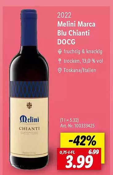 Melini Marca Blu Chianti Docg Angebot bei Lidl - ProspektGuru.de