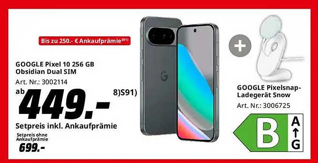 Google Pixel 10 256 Gb Obsidian Dual Sim Angebot bei Saturn ...