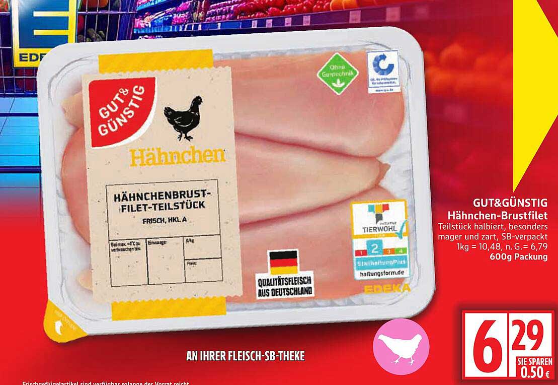 Hähnchen-Brustfilet Teilstück Halbiere, Besonders Mager Und Zart, Sb ...