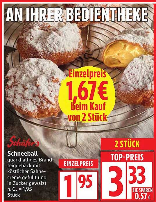 Schneeball Quarkhaltiges Brandteiggebäck Mit Köstlicher Sahnecreme ...