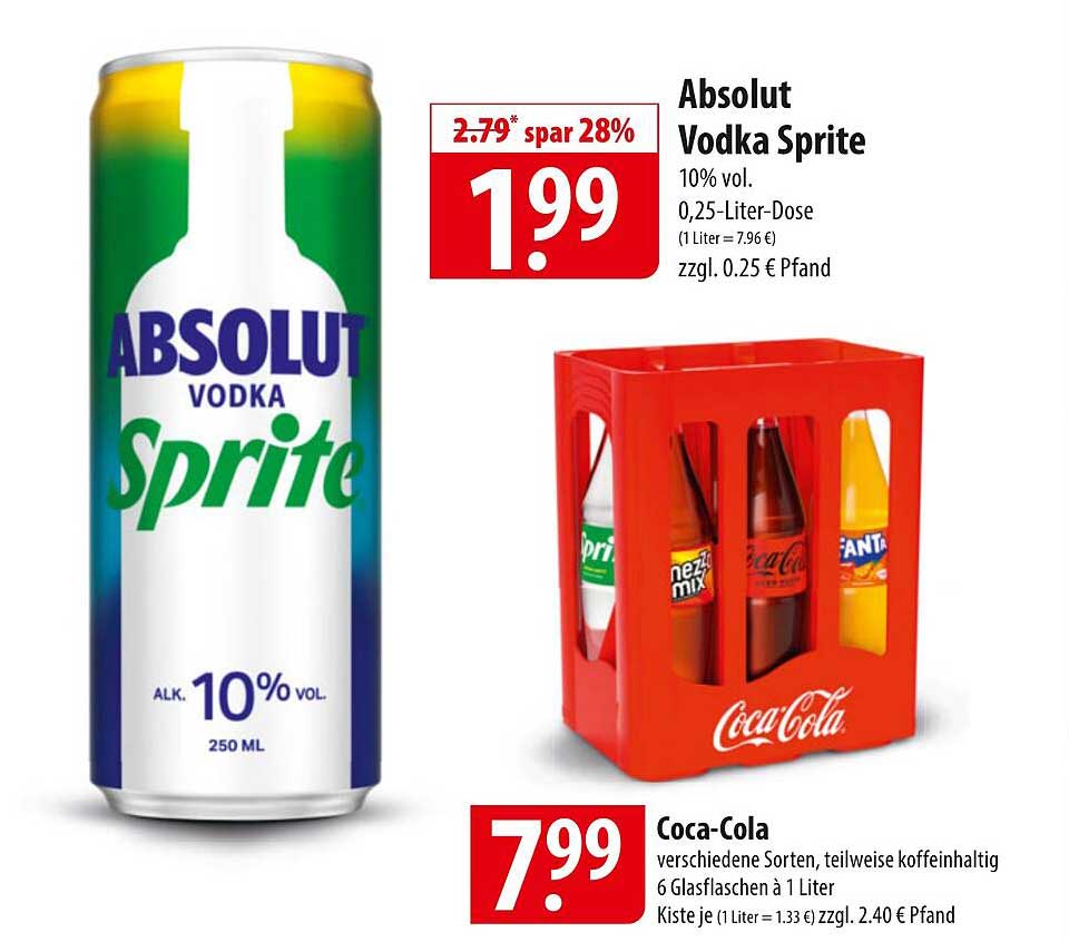 Absolut Vodka Sprite Angebot bei Famila Nord Ost