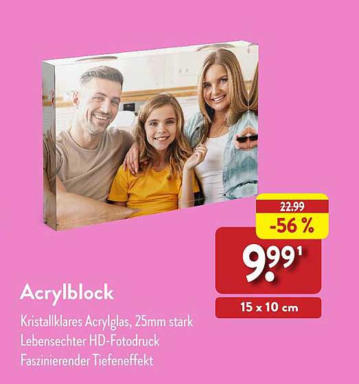 Acrylblock Angebot bei Aldi Nord