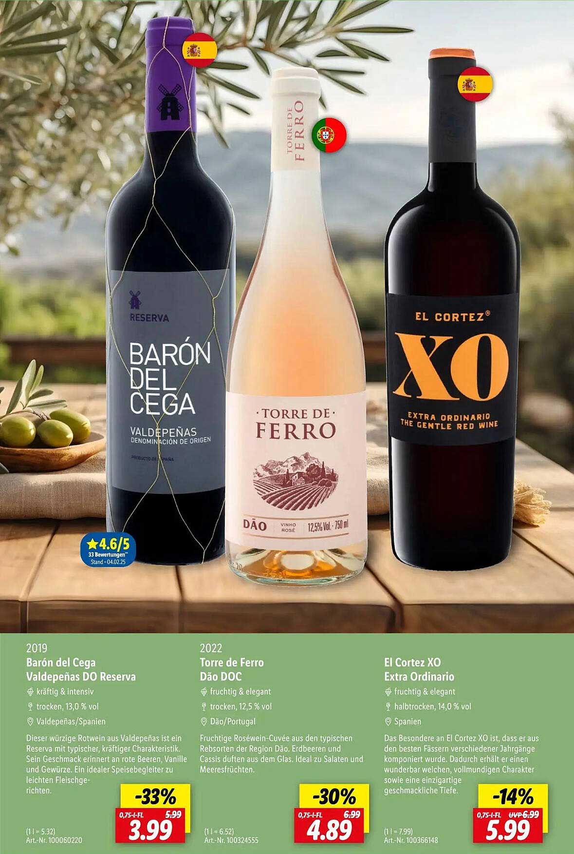 Barón Del Cega Valdepeñas Do Reserva Torre De Ferro Dão Doc El Cortez ...