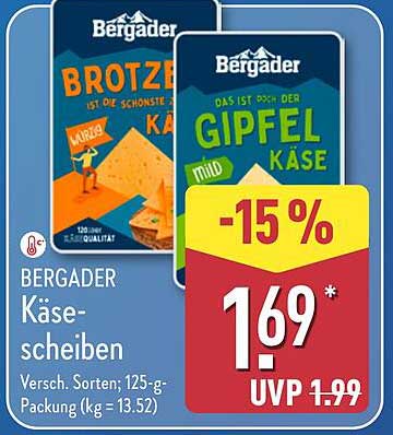 Bergader Käse-Scheiben Angebot bei Aldi Nord
