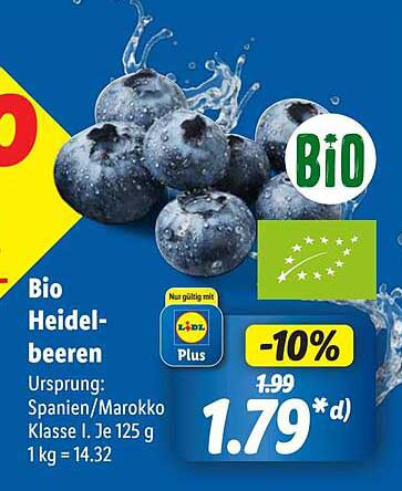 Bio Heidelbeeren Angebot bei Lidl