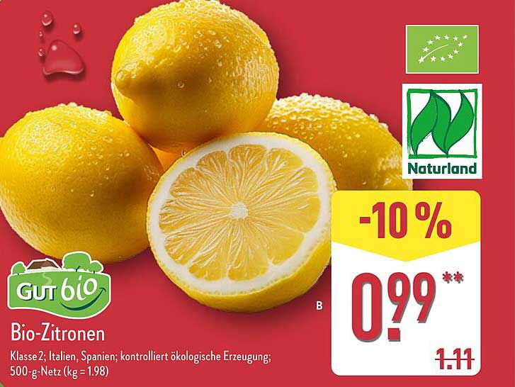 Bio-Zitronen Angebot bei Aldi Nord