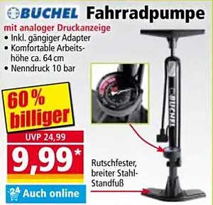 Buchel Fahrradpumpe Angebot bei Norma