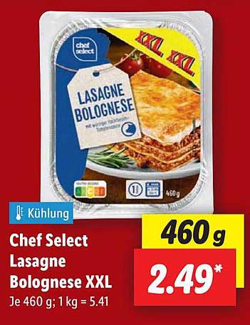 Chef Select Lasagne Bolognese Xxl Angebot bei Lidl - ProspektGuru.de