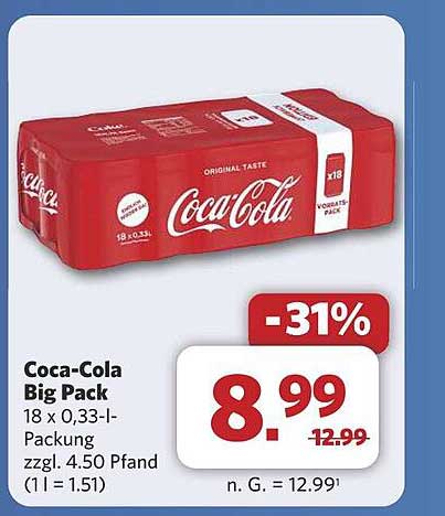 Coca-Cola Big Pack Angebot bei Combi