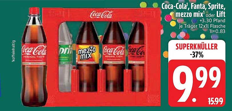 Coca-Cola, Fanta, Sprite, Mezzo Mix Oder Lift Angebot bei Edeka