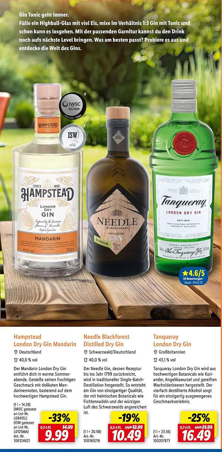Hampstead London Dry Gin Mandarin Needle Blackforest Distilled Dry Gin ...