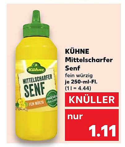 Kühne Mittelscharfer Senf Angebot bei Kaufland - ProspektGuru.de