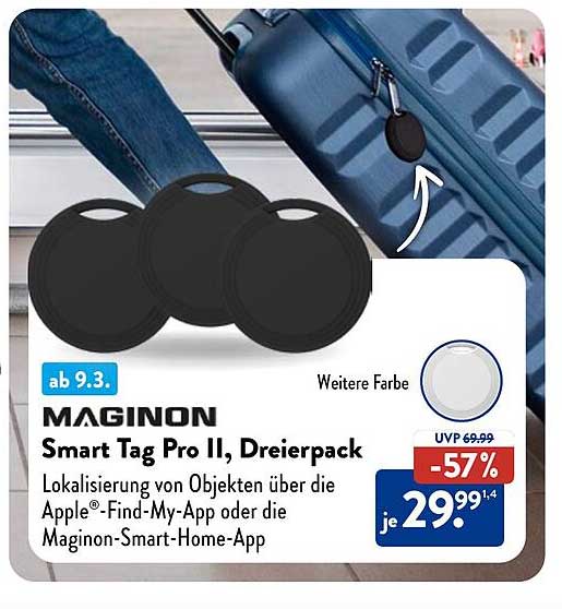 Maginon Smart Tag Pro Ii, Dreierpack Angebot bei Aldi Nord