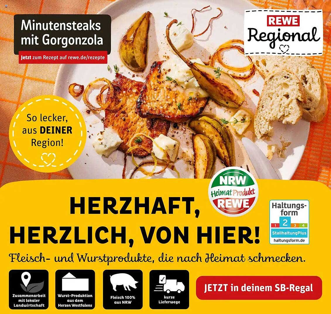 Minutensteaks Mit Gorgonzola Angebot bei REWE Kaufpark