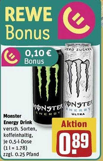 Monster Energy Drink Angebot bei REWE