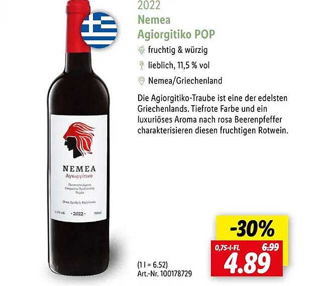 Nemea Agiorgitiko Pop Angebot bei Lidl