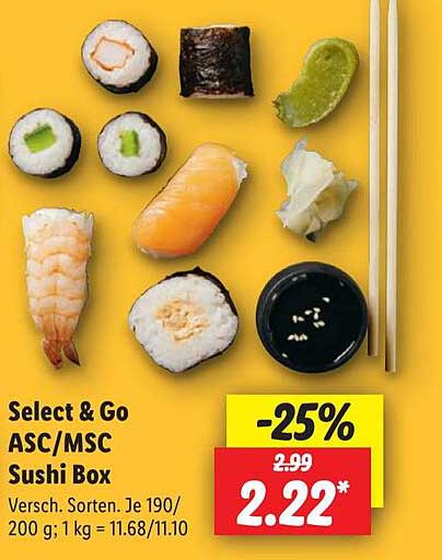 Select & Go Asc/Msc Sushi Box Angebot bei Lidl
