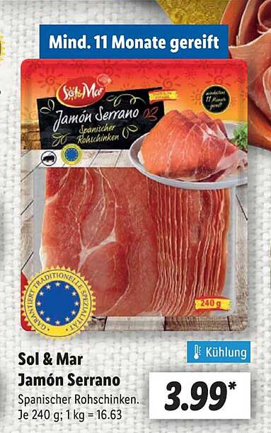 Sol & Mar Jamón Serrano Angebot bei Lidl