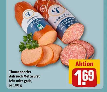 Timmendorfer Aalrauch Mettwurst Angebot bei REWE Center - ProspektGuru.de