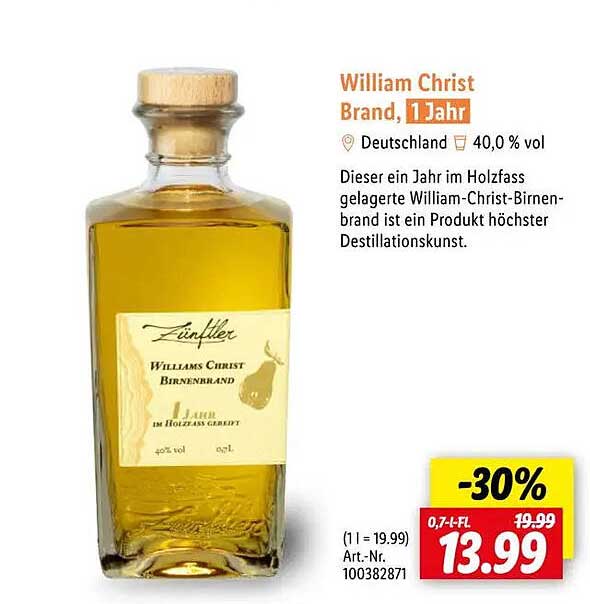 William Christ Brand, 1 Jahr Angebot bei Lidl