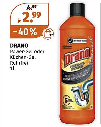 Drano Power-Gel Oder Küchen-Gel Rohrfrei 1L Angebot bei Müller ...