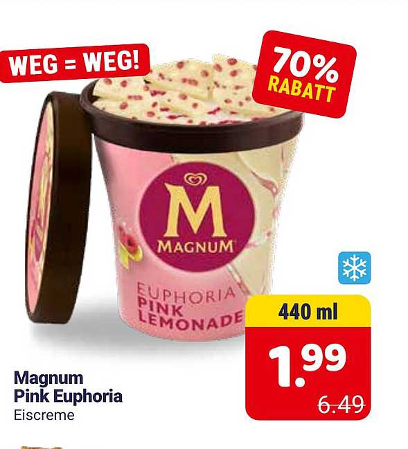 Magnum Pink Euphoria Eisscrème Angebot bei 2Brüder - ProspektGuru.de