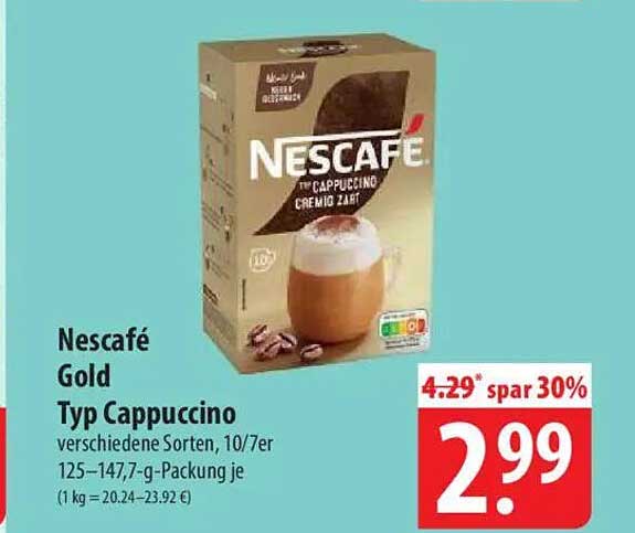 Nescafé Gold Typ Cappuccino Verschiedene Sorten, 10/7Er 125–147,7-G ...
