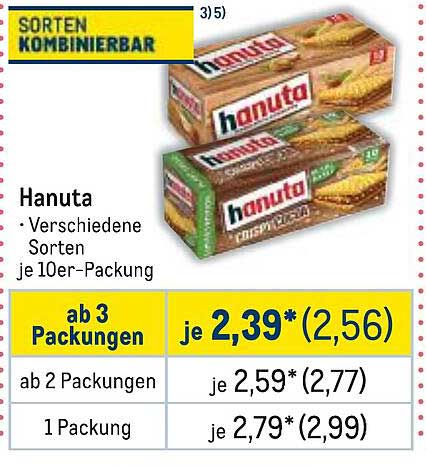 Hanuta - Verschiedene Sorten Je 10Er-Packung Angebot bei METRO