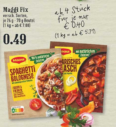 Maggi Fix – Verschiedene Sorten, Je 26 G - 70 G Beutel Angebot bei ...