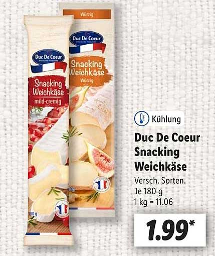 Duc De Coeur Snacking Weichkäse Angebot bei Lidl