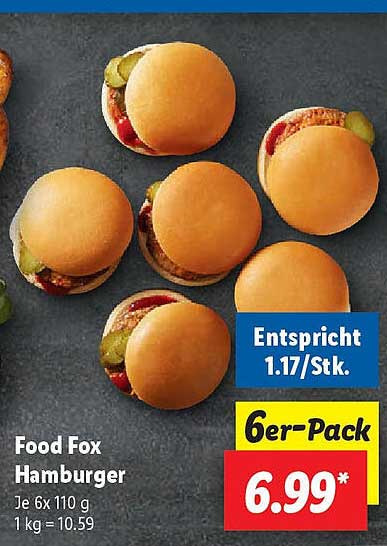 Food Fox Hamburger Angebot bei Lidl