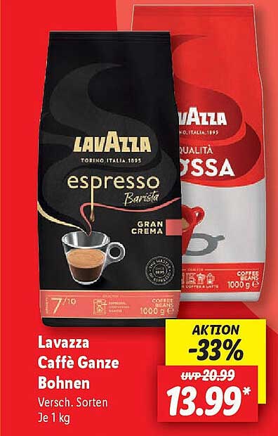 Lavazza Caffè Ganze Bohnen Angebot bei Lidl - ProspektGuru.de