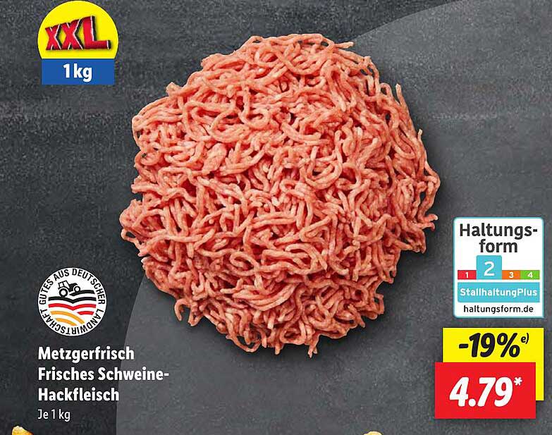 Metzgerfrisch Frisches Schweine-Hackfleisch Angebot bei Lidl ...