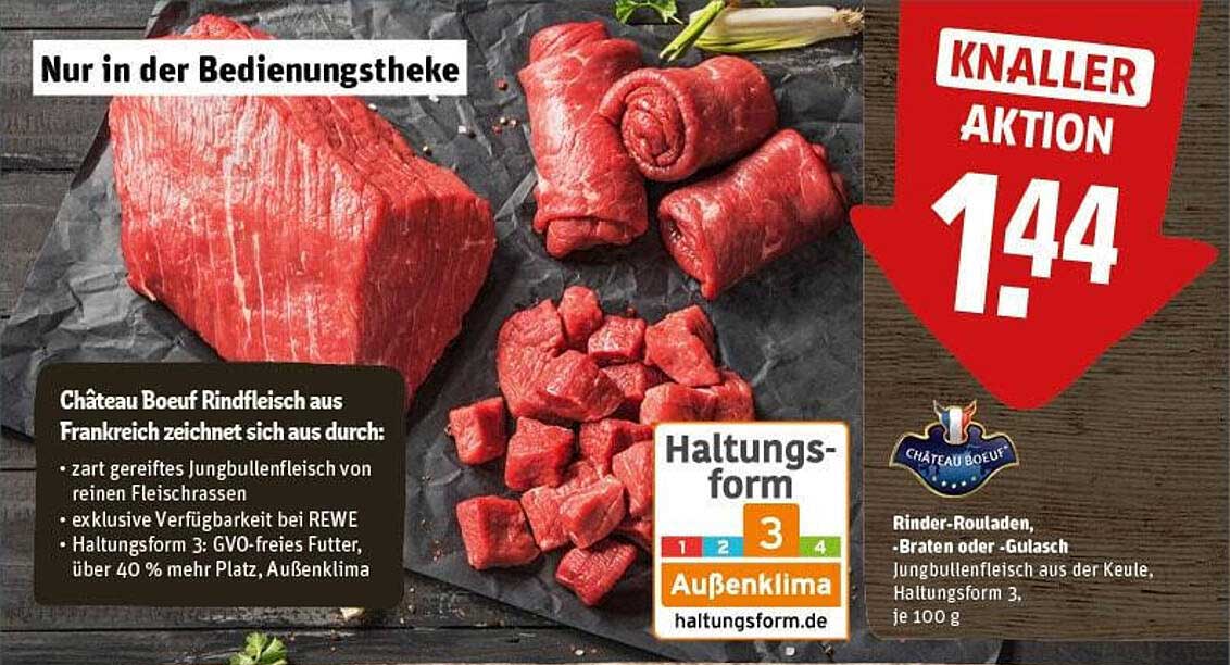 Rinder-Rouladen - Braten Oder -Gulasch Angebot bei REWE