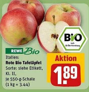Rote Bio Tafeläpfel Angebot bei REWE