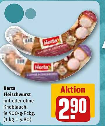 Herta Fleischwurst Angebot bei REWE - ProspektGuru.de