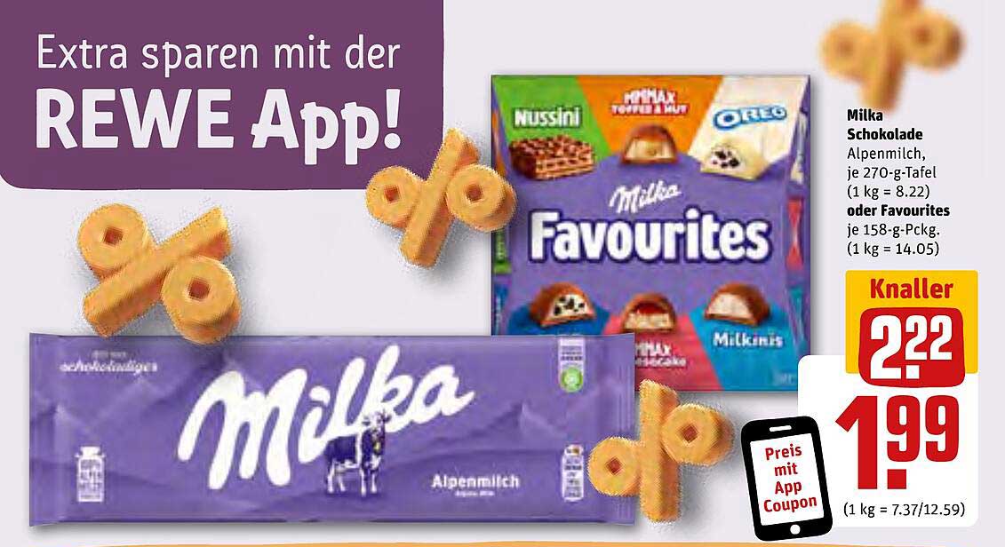 Milka Schokolade Alpenmilch Angebot bei REWE